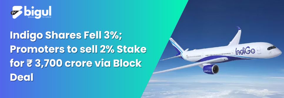 Indigo Shares Fell 3%; Promoters to sell 2% Stake for Rs 3,700 crore ...